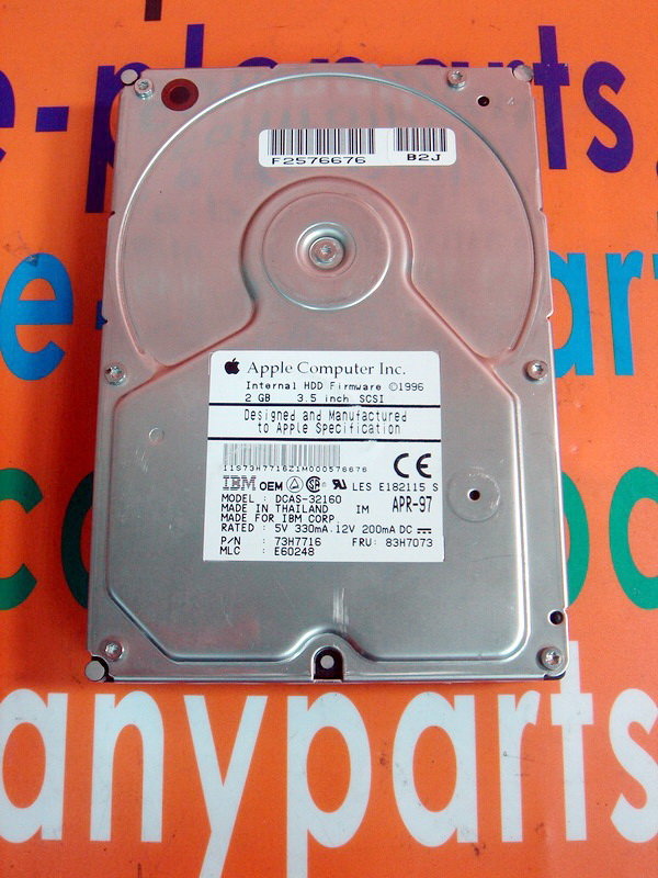 IBM / APPLE Hard Drive DCAS-32160 / 73H7716 2GB / 50PIN - 裕益科技自動化設備可程式編碼器PLC分散式控制系統DCS